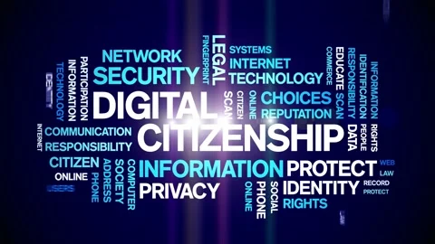 4k Digital Citizenship Animated Tag Word... | Stock Video | Pond5