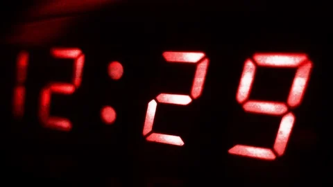4K Digital Clock Turn to 12 30 Futuristi... | Stock Video | Pond5