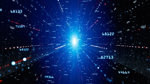 4K Digital cyberspace with particles and... | Stock Video | Pond5