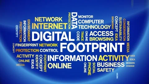 4k Digital Footprint Animated Tag Word C... | Stock Video | Pond5