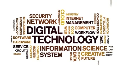 4k Digital Technology Animated Tag Word ... | Stock Video | Pond5