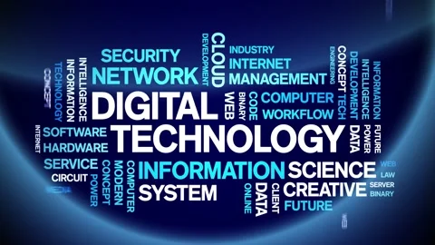 4k Digital Technology Animated Tag Word ... | Stock Video | Pond5