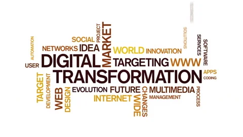 4k Digital Transformation Animated Tag W... | Stock Video | Pond5