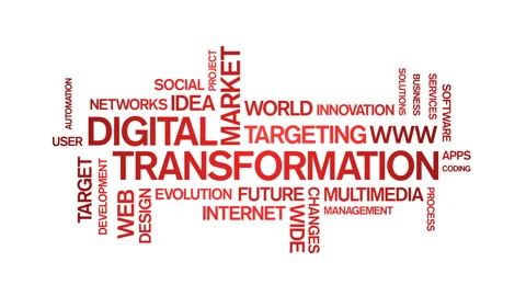 4k Digital Transformation Animated Tag W... | Stock Video | Pond5