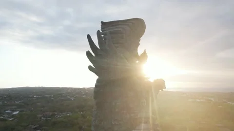 4k Drone shot of Garuda Vishnu Wisnu Sta... | Stock Video | Pond5
