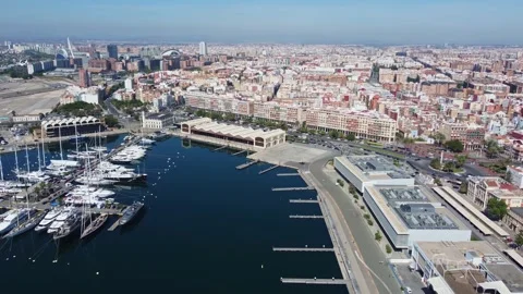 4K Drone. Valencia. Aerial View yacht ha... | Stock Video | Pond5