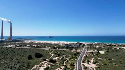 4K drone video of Orot Rabin Electric Po... | Stock Video | Pond5