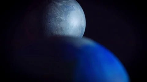 4k Earth Globe Handmade Model and Moon | Stock Video | Pond5