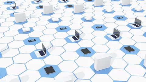 4k electronic equipment on the tech hexa... | Stock Video | Pond5