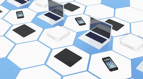 4k electronic equipment on the tech hexa... | Stock Video | Pond5