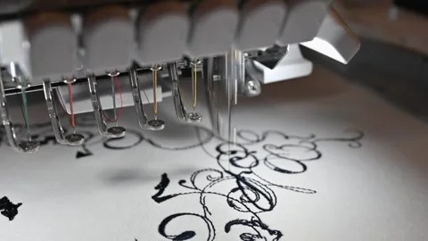 4k: Embroidery machine in progress, text... | Stock Video | Pond5