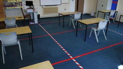 4K: Empty School Classroom Spacing for S... | Stock Video | Pond5