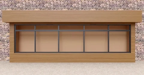 4k. Empty storefront. Brick wall on red ... | Stock Video | Pond5