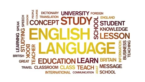 4k English Language Animated Tag Word Cl... | Stock Video | Pond5