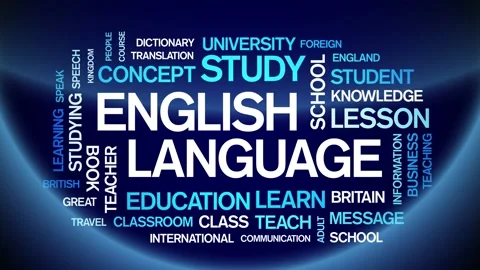 4k English Language Animated Tag Word Cl... | Stock Video | Pond5