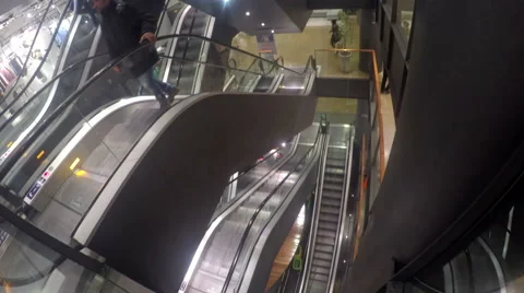 4k escalators at the modern shopping mal... | Stock Video | Pond5