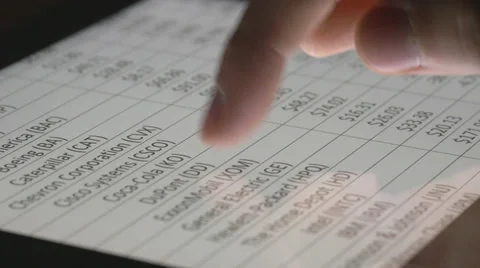 4K Excel Table On Tablet | Stock Video | Pond5