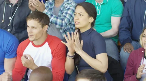 4K Excited fans in sports crowd, celebra... | Stock Video | Pond5