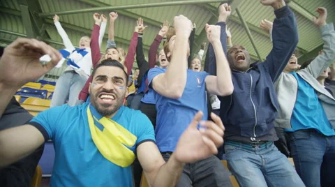 4K Excited fans in sports crowd, celebra... | Stock Video | Pond5