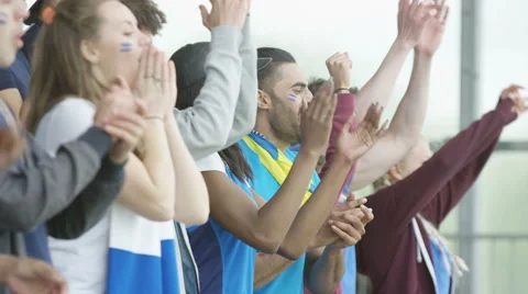 4K Excited sports fans at live event cla... | Stock Video | Pond5