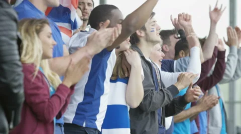 4K Excited sports fans at live event cla... | Stock Video | Pond5