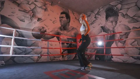 4K - Expert female dancer in the boxing ... | Stock Video | Pond5
