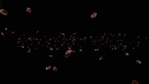 4K Falling realistic coffee beans loop b... | Stock Video | Pond5