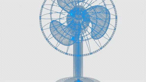 4k fan technology, wireframe fan | Stock Video | Pond5