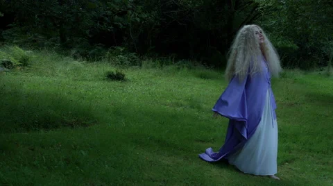 4k Fantasy Shot of a Fairy walking Baref... | Stock Video | Pond5