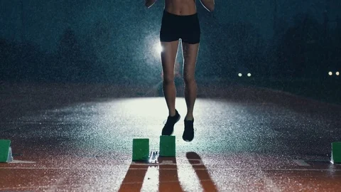 4K Female athlete training at running tr... | Stock Video | Pond5