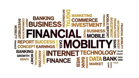 4k Financial Mobility Animated Tag Word ... | Stock Video | Pond5