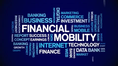 4k Financial Mobility Animated Tag Word ... | Stock Video | Pond5