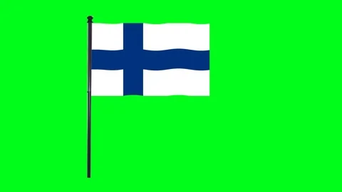 4K Finland, Fin flag is waving in green ... | Stock Video | Pond5