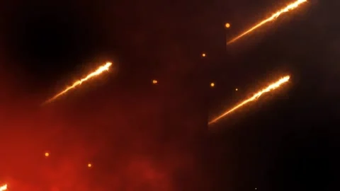 4k fire rockets chase green screen backg... | Stock Video | Pond5