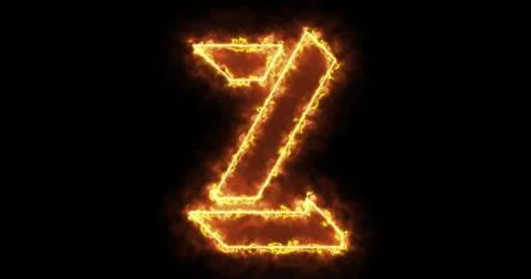 4K fire Z alphabet with moving neon outl... | Stock Video | Pond5