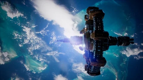 4k Flight Of The International Space Sta... | Stock Video | Pond5