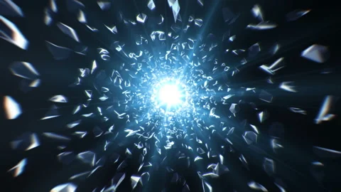 4K Flight through broken glass pieces tu... | Stock Video | Pond5