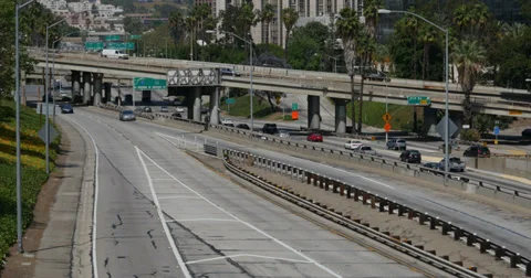 4K Freeway Traffic 12 Los Angeles Downto... | Stock Video | Pond5