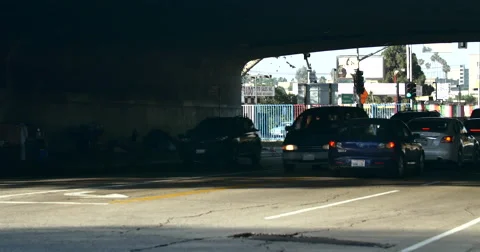 4k Freeway Underpass Los Angeles Homele... | Stock Video | Pond5