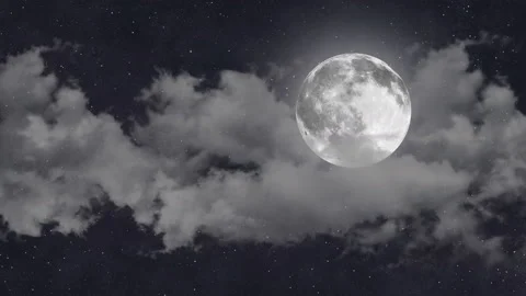 Cloudy Night Sky Moon Stock Video Footage | Royalty Free Cloudy Night Sky Moon Videos | Pond5