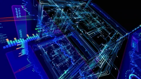 4K Futuristic technological abstract mot... | Stock Video | Pond5