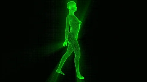 4K Futuristic Wireframe Android AI Shine... | Stock Video | Pond5