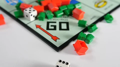 4K game board game with plastic house sh... | Stock Video | Pond5