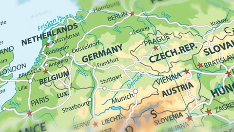 4k Germany On World Map | Stock Video | Pond5