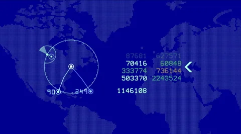 4k Global GPS data detect earth map mili... | Stock Video | Pond5