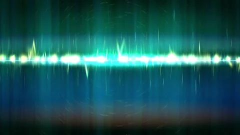 4k Glowing Green Sound Waves Horizon Mot... | Stock Video | Pond5