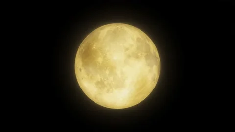 4k glowing rotating round moon on black ... | Stock Video | Pond5