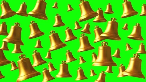 4K. Golden Ringing Bells On Green Screen... | Stock Video | Pond5