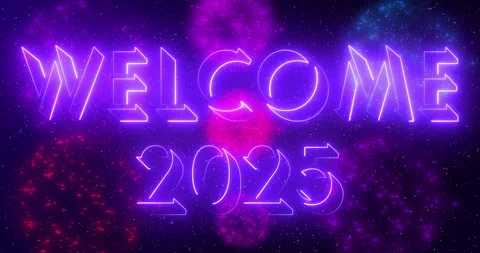 4K Goodbye 2024 welcome 2025 text cool n... | Stock Video | Pond5
