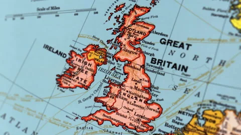 4k Great Britain On World Map | Stock Video | Pond5